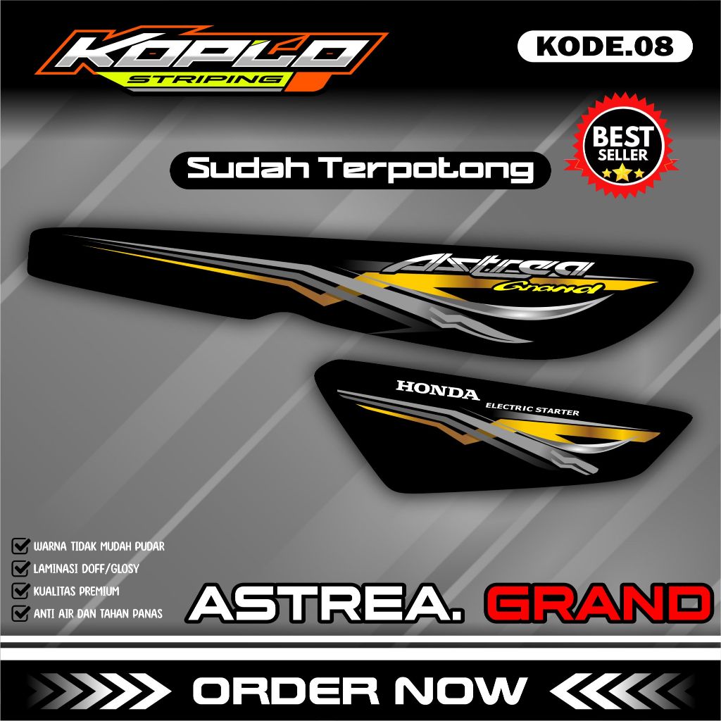 Jual Striping Variasi Honda Astrea Grand Stiker Motor Star Premium ...