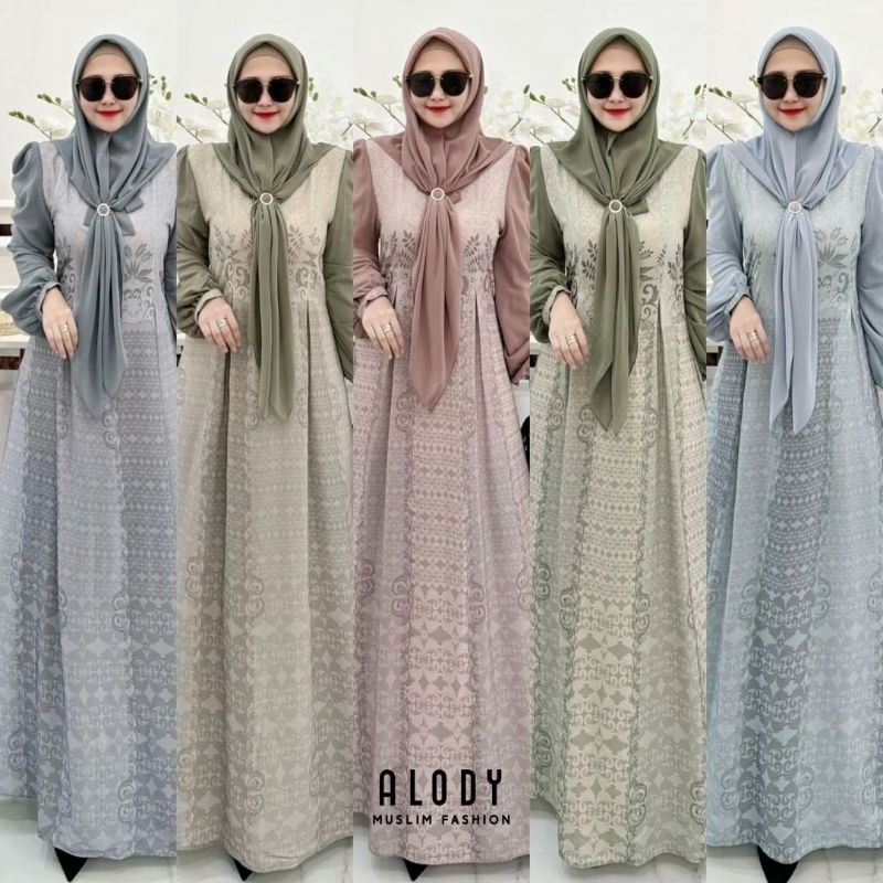 Jual Yolanda set hijab vol 3 by alody / gamis terbaru set hijab segi empat standar jumbo ...