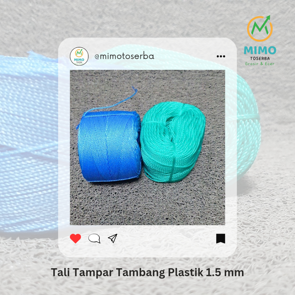 Jual Tali Tampar tambang benang plastik PE ukuran 1,5 mm per Roll ( panjang +- 250 meter ...