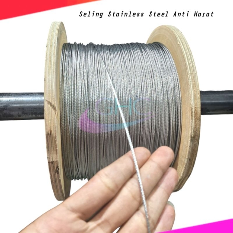 Jual Kawat Seling tali Sling Stainless 0.5 1.2 1.5 1 2 3 mm Kabel Sling Stainless Steel Anti ...