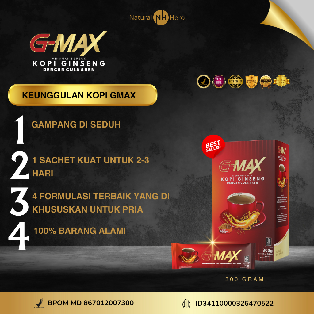 Jual Kopi GMAX Minuman Kopi Gingseng Stamina Pria Tahan Lebih Lamaa Original BPOM Halal - GMAX ...