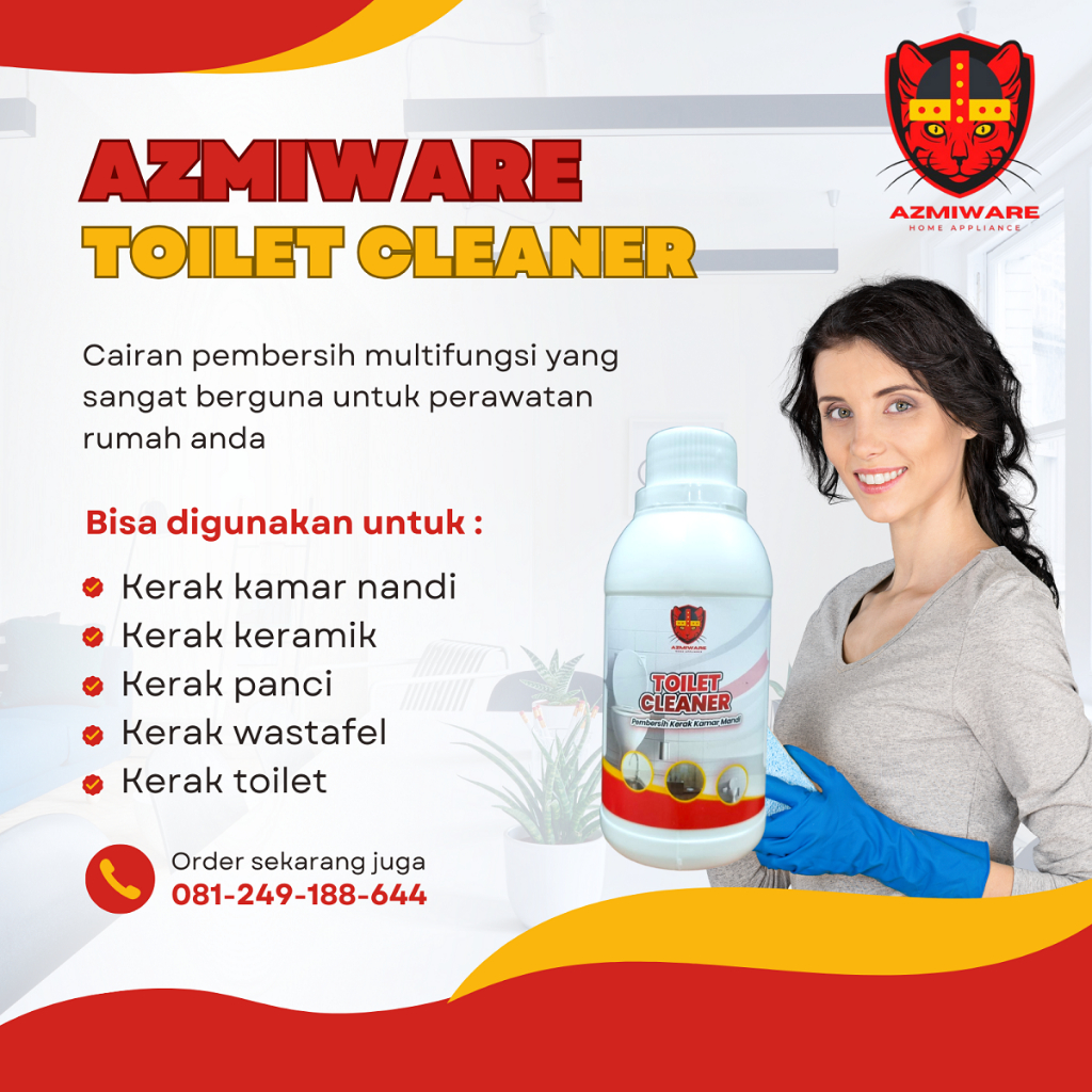 Jual AZMIWARE Toilet Cleaner / Pembersih Kerak Lantai Toilet / Wastafel ...