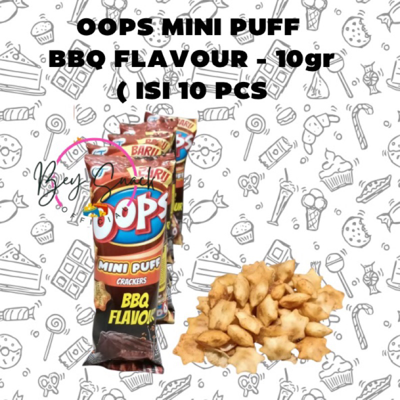 Jual OOPS MINI PUFF BBQ FLAVOUR - 10gr ( ISI 10 PCS) | Shopee Indonesia
