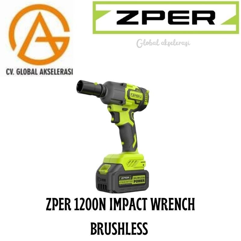 Jual ZPER Impact Wrench Brushless Cordless Impact Baterai Listrik 400N ...