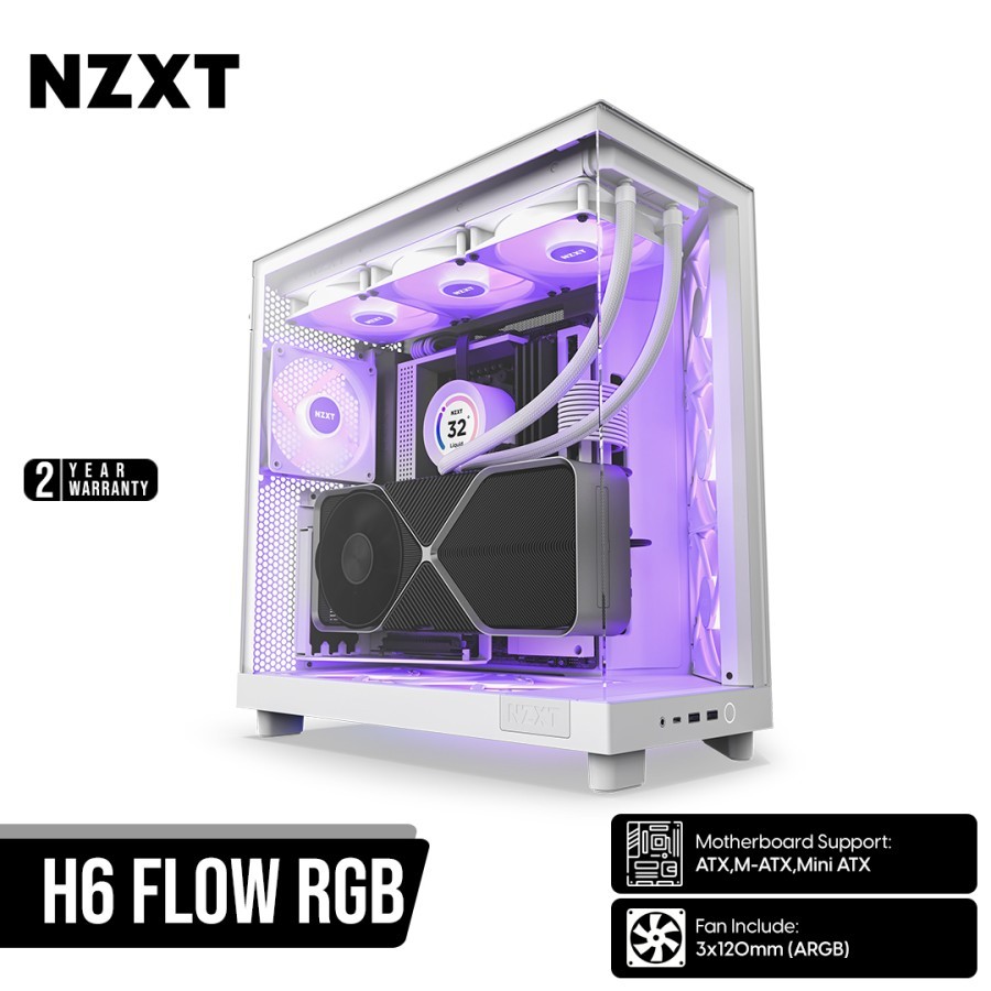 Jual Casing PC Komputer NZXT H6 H-6 Flow RGB | Midi Tower | ATX Case ...