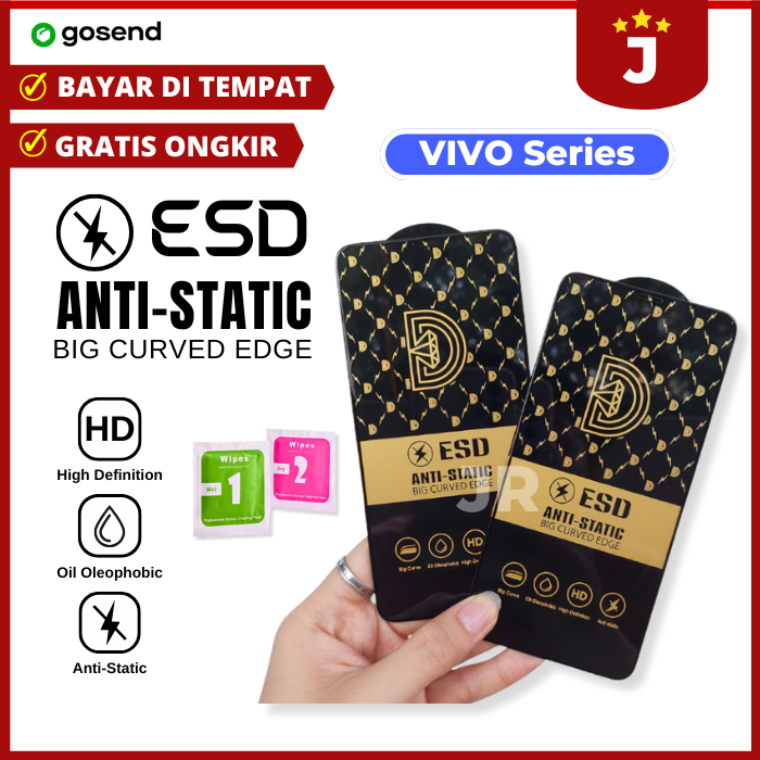 Jual Tempered / Temper / Temple Glass Full ESD Anti Static | Anti Gores Kaca Vivo V9 V11 V11i ...