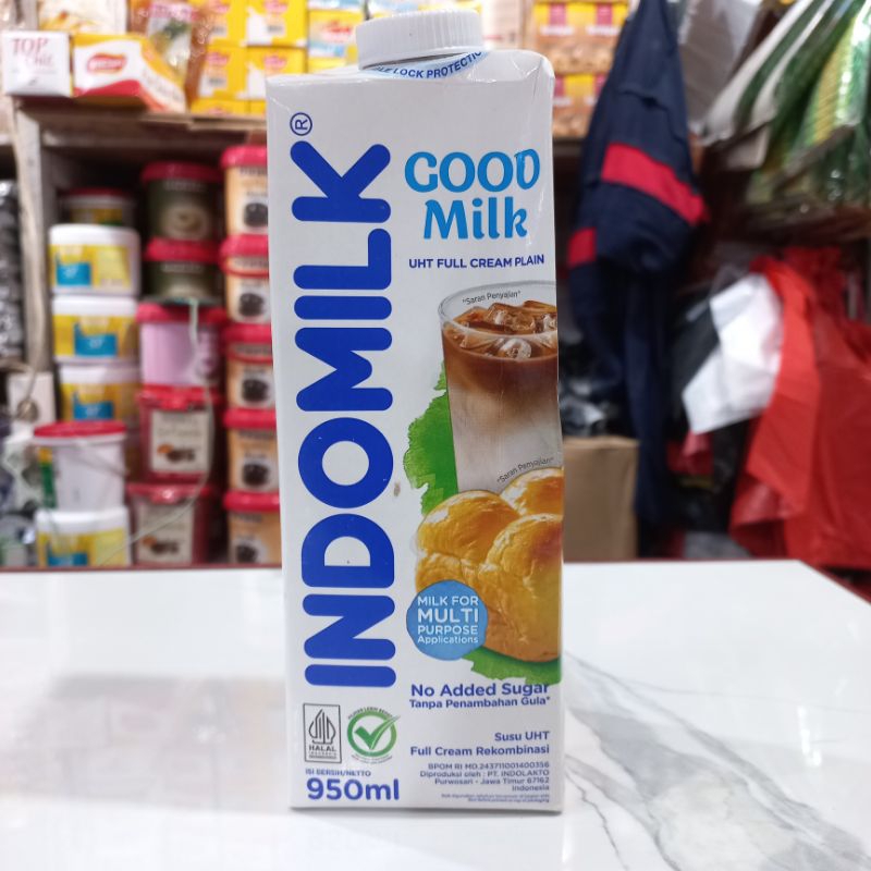 Jual INDOMILK/GOOD MILK / Susu UHT Full Cream Plain/ kemasan 950ml | Shopee Indonesia