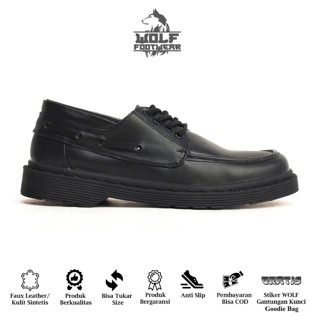 Jual WOLF FOOTWEAR Zapato Full Black - Sepatu Pria Dokmar Zapato Oxford ...