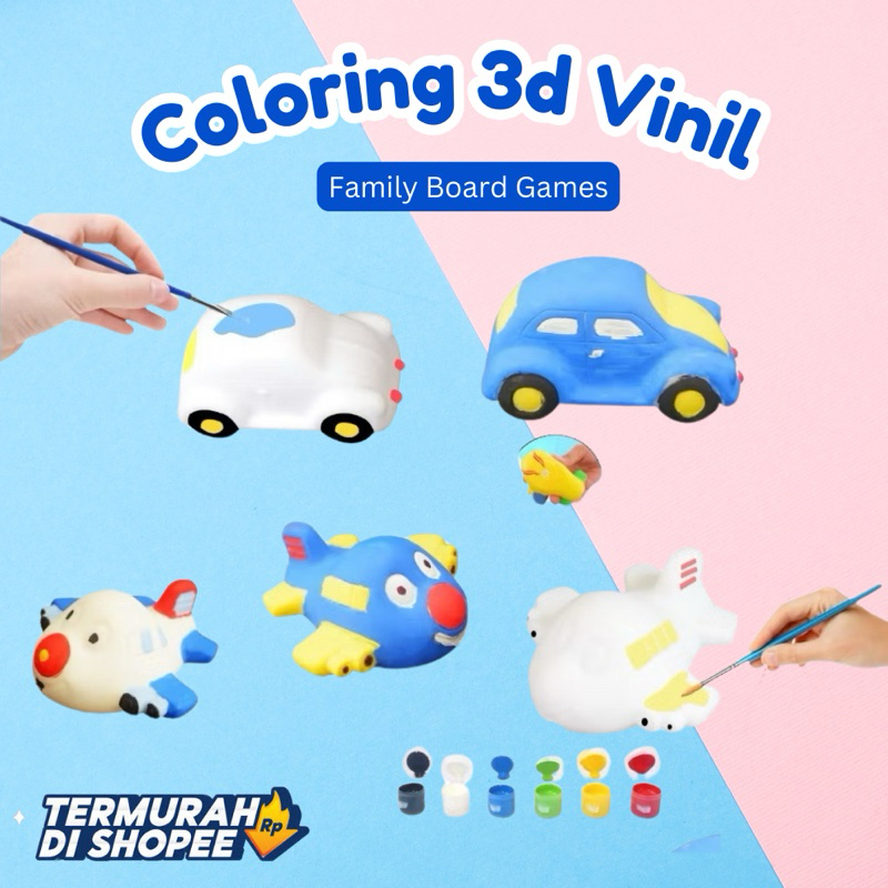 Jual [EDUFUNTOYS] Mainan Mewarnai 3D Vinil | Coloring Set Cat 6 Warna ...