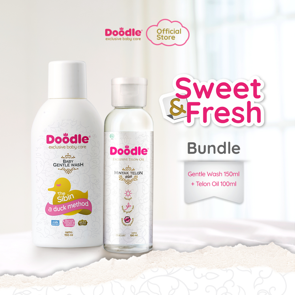 Jual Sweet & Fresh Bundling Doodle Telon Oil 100ml & Doodle Baby Gentle ...