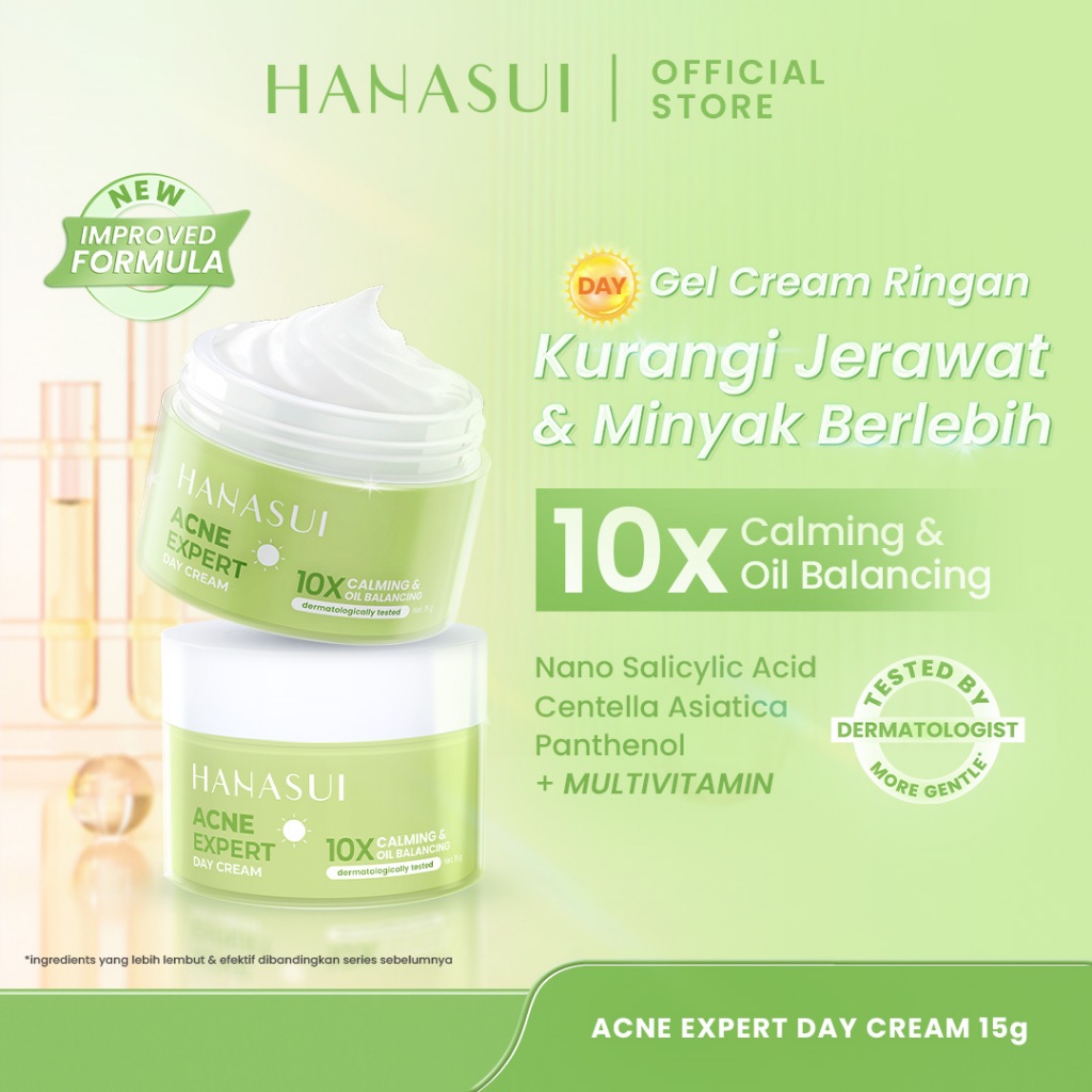 Jual Hanasui Acne Expert Day Cream Gel Cream Ringan No Whitecast ...