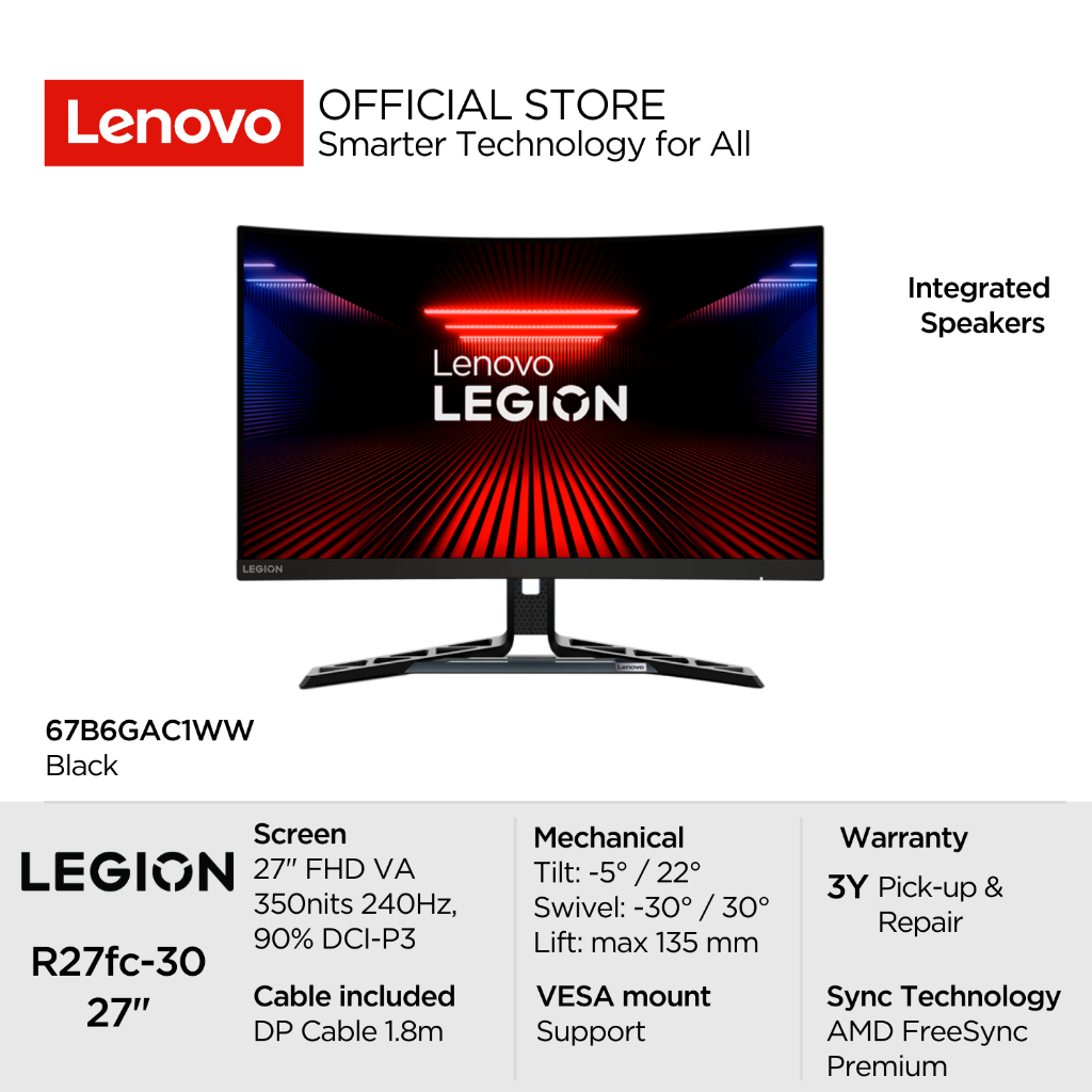 Jual Lenovo Gaming Monitor Legion R27fc-30 27" FHD VA AMD FreeSync ...