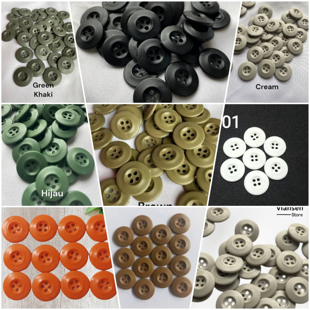 Jual Kancing Jahit 30L (19mm) 4 Lubang Tebal 2mm - 1 Pack Isi 12 pcs ...