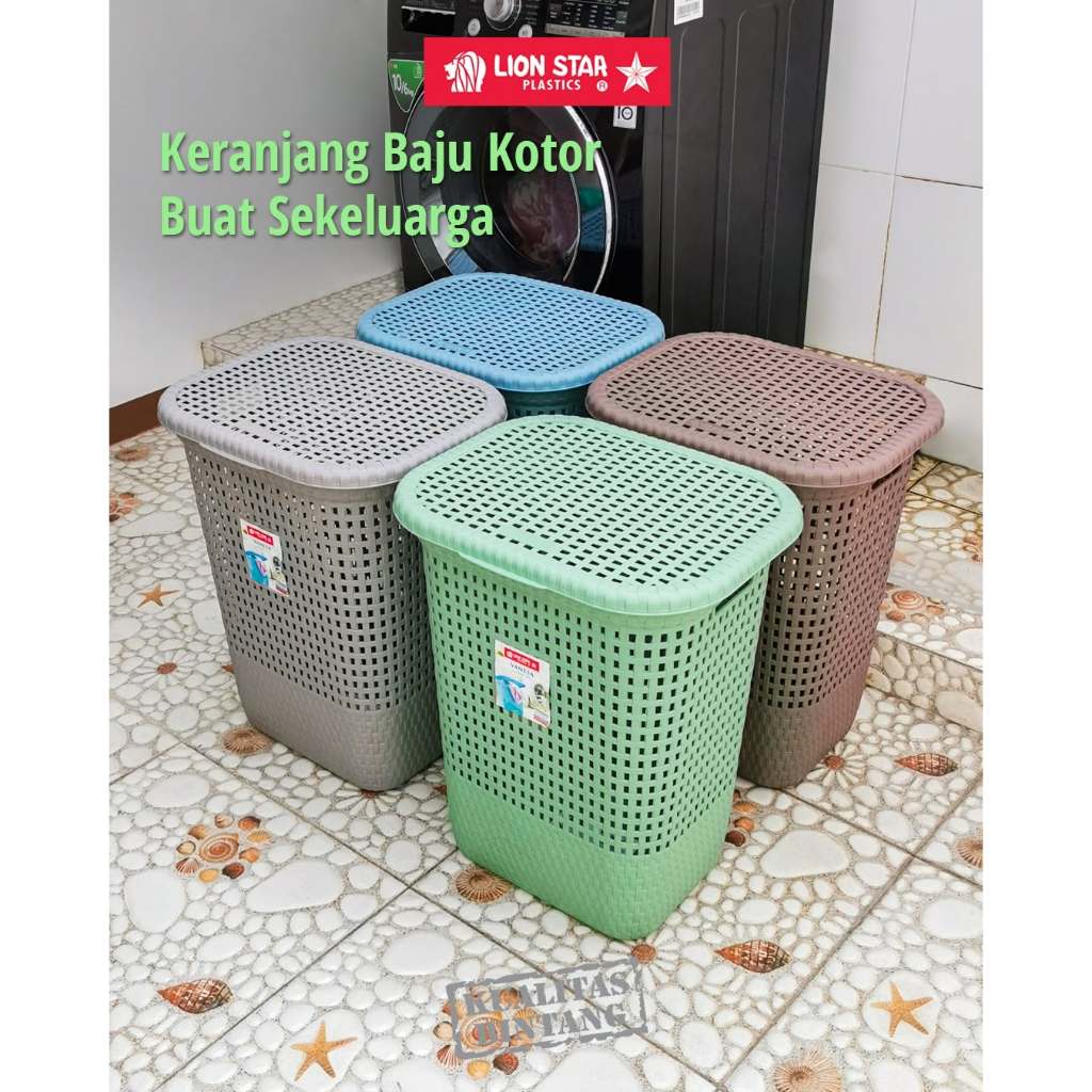 Jual Keranjang Baju Pakaian Vanesa Laundry Box Medium - Large Lion Star ...