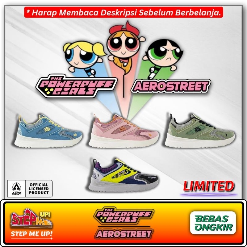 Jual Aerostreet x The Powerpuff Girls - Sepatu Sneakers Casual Motif Powerpuff Girls Original ...