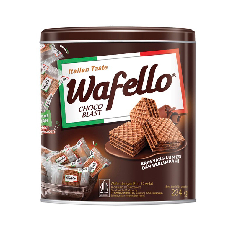 Jual WAFELLO WAFER CHOCO BLAST KALENG 234gr | Shopee Indonesia