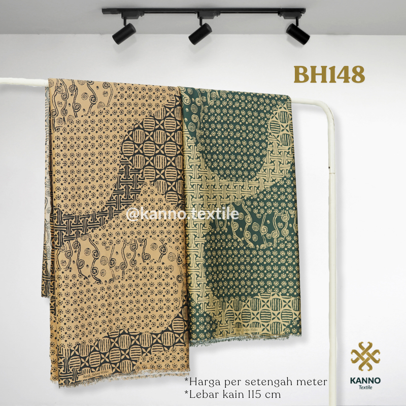 Jual KAIN BATIK HALUS SEMI SUTRA BH148 MOTIF ABSTRAK WARNA COKSU/HIJAU ...
