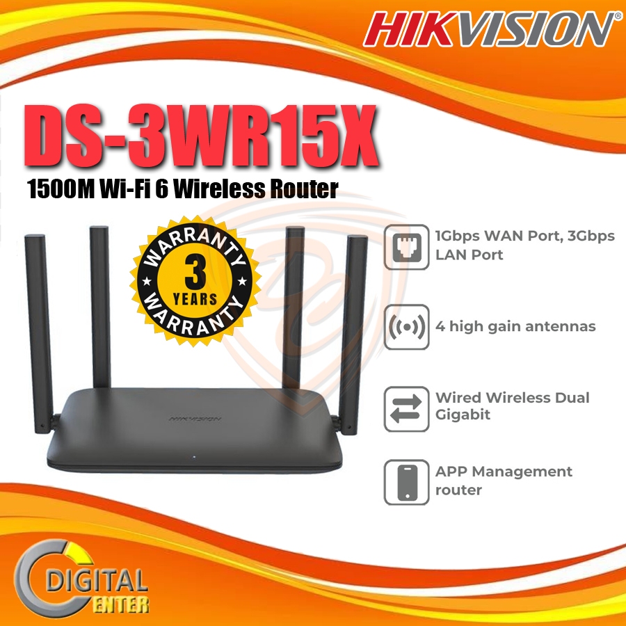 Jual Router Hikvision DS-3WR15X 1500M Wi-Fi 6 Wireless Dual Band ...