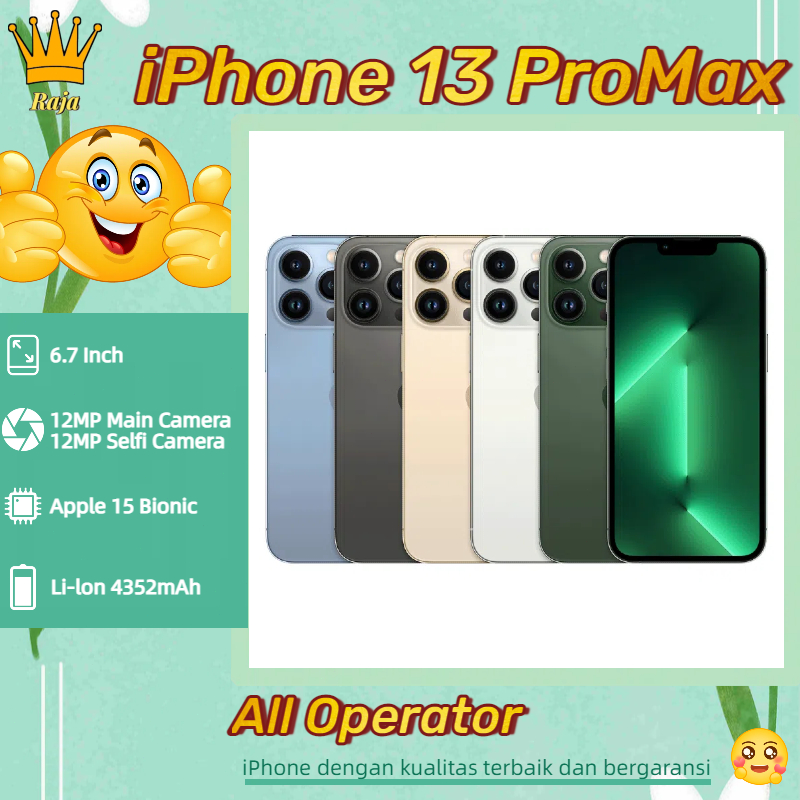 Jual iPhone 13 Pro Max Second 128G 256G 6.7" Unlocked Fullset Mulus Sinyal All operater 3U green ...