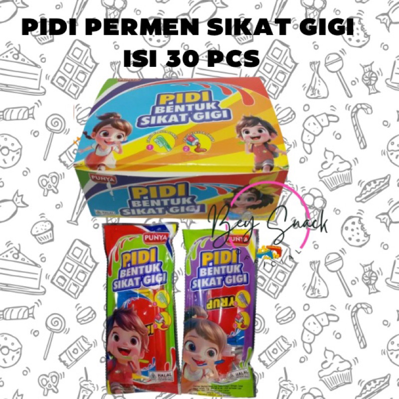Jual PIDI PERMEN SIKAT GIGI / PERMEN BENTUK SIKAT GIGI ( ISI 30 PCS ...