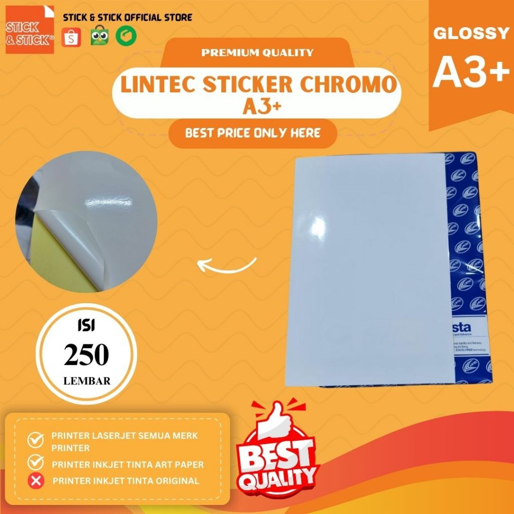Jual Lintec Sticker Label Chromo Digital A3+ Packing Biru (Glossy ...