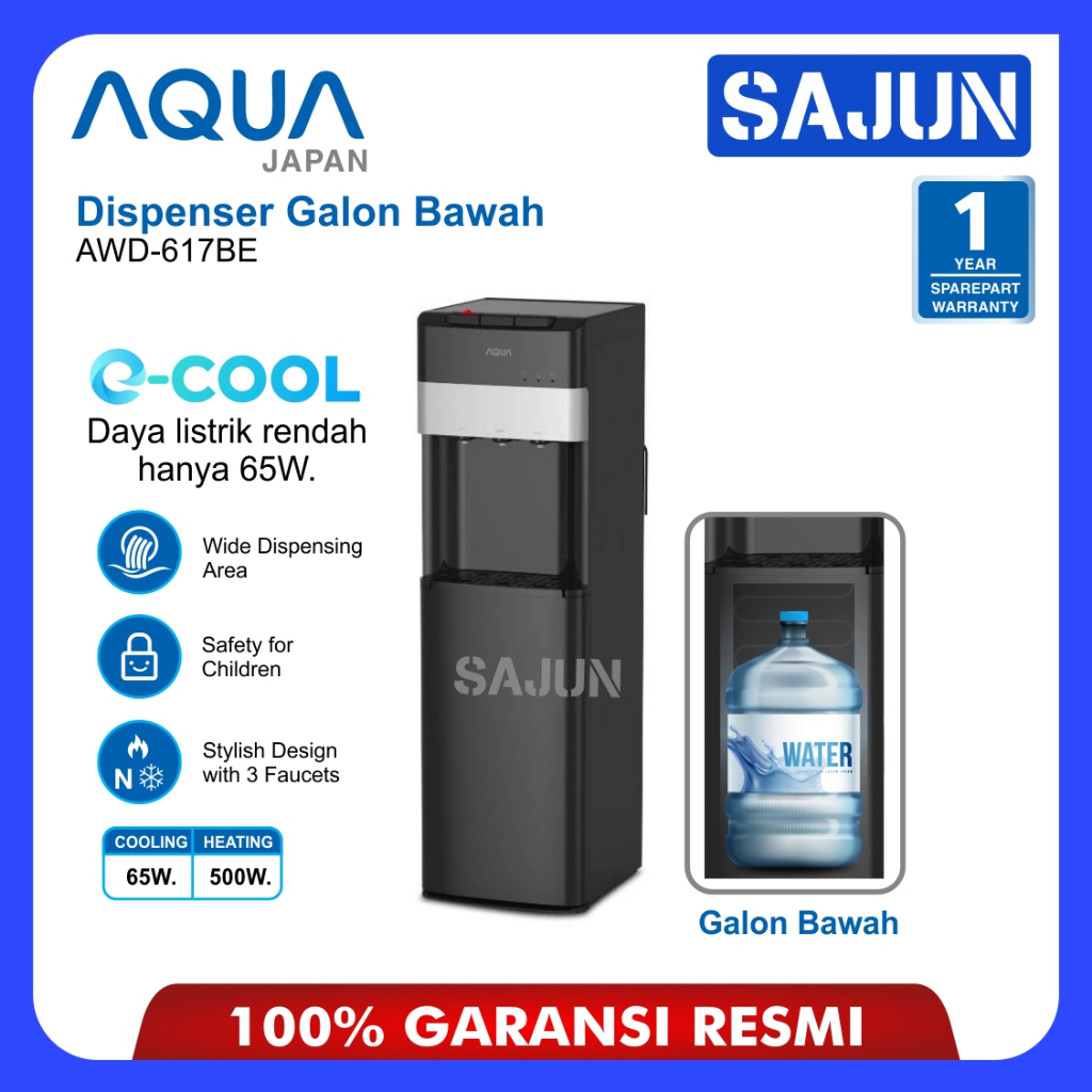 Jual AQUA Dispenser Air Galon Bawah AWD-617BE Bottom Loading E-COOL ...