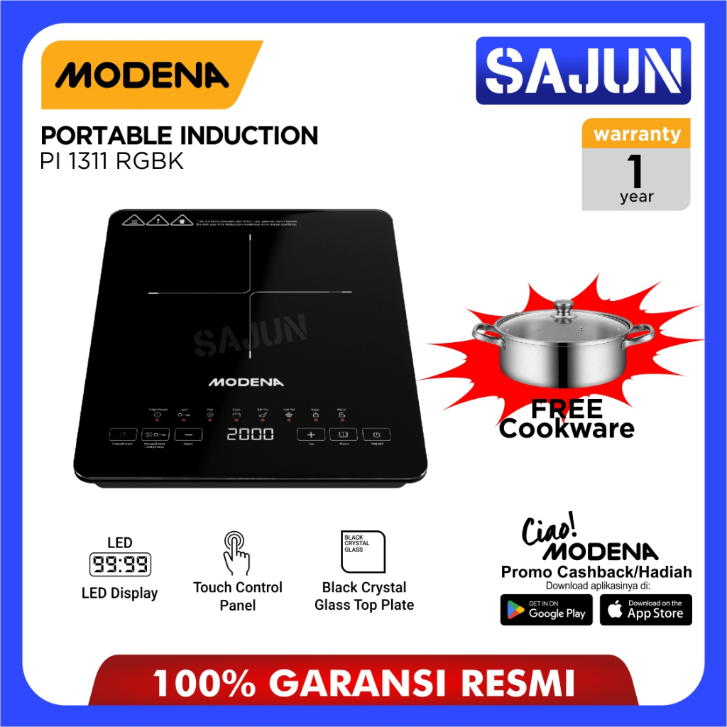 Jual Modena Kompor Induksi Portable / Induction Cooker 1 Zone PI 1311 ...