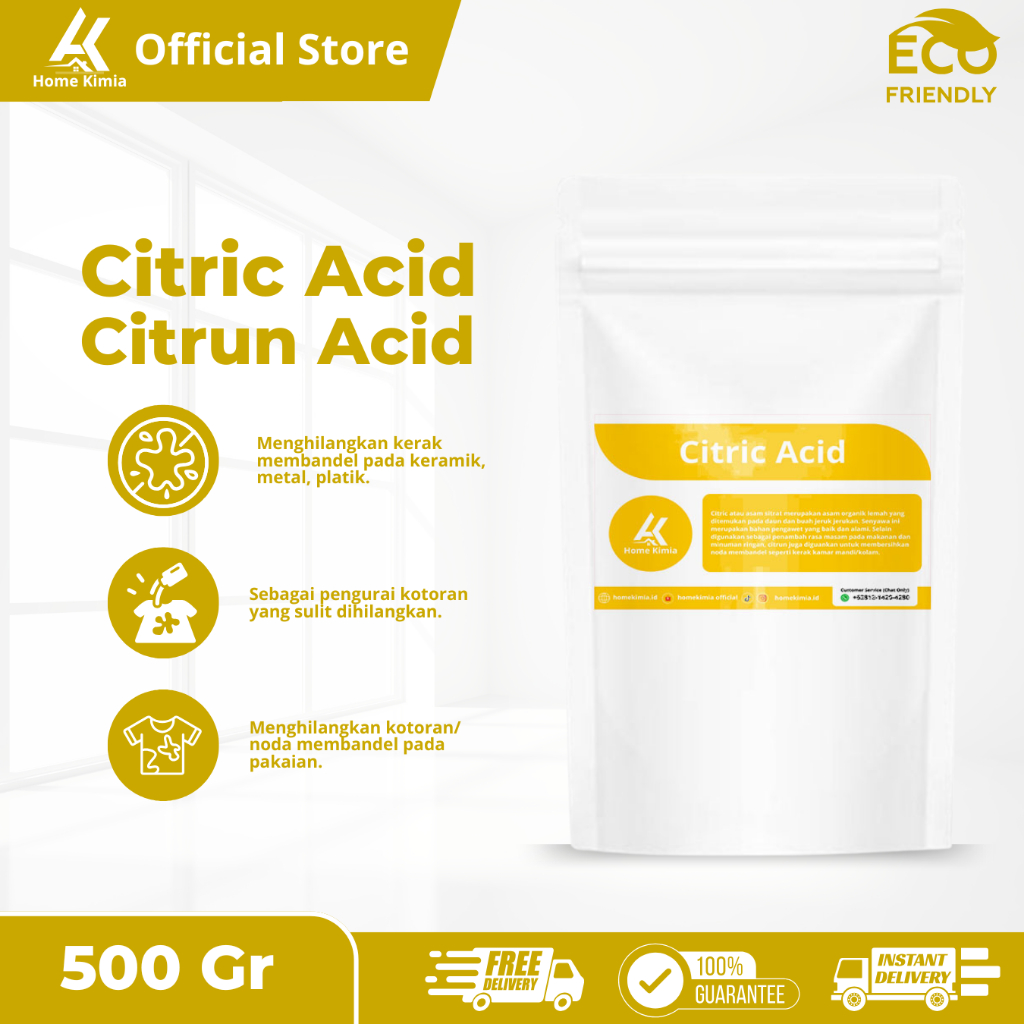 Jual Home Kimia Citrun Acid - Asam Sitrat Food Grade Serbuk Ajaib ...