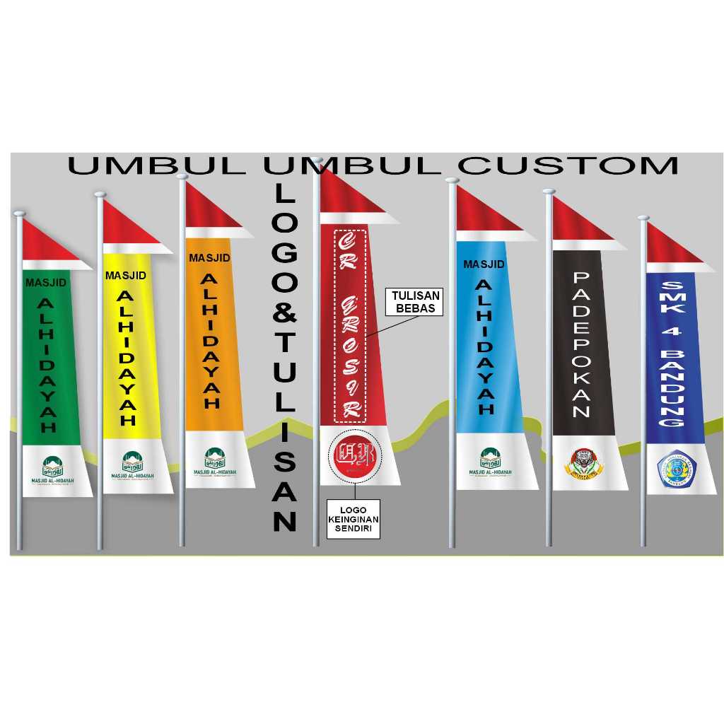 Jual UMBUL UMBUL CUSTOM TULISAN DAN LOGO | Shopee Indonesia