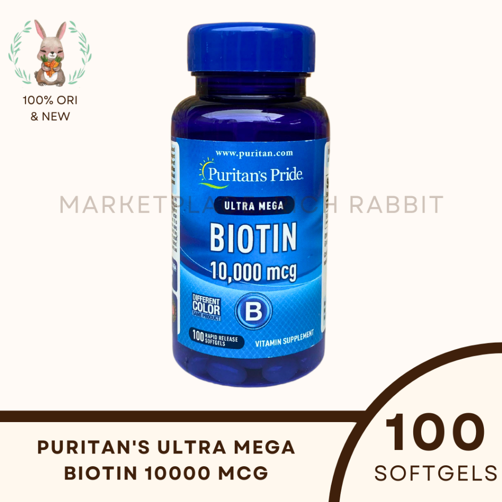 Jual Puritans Puritan's Ultra Mega Biotin 10000 mcg Suplemen Rambut ...