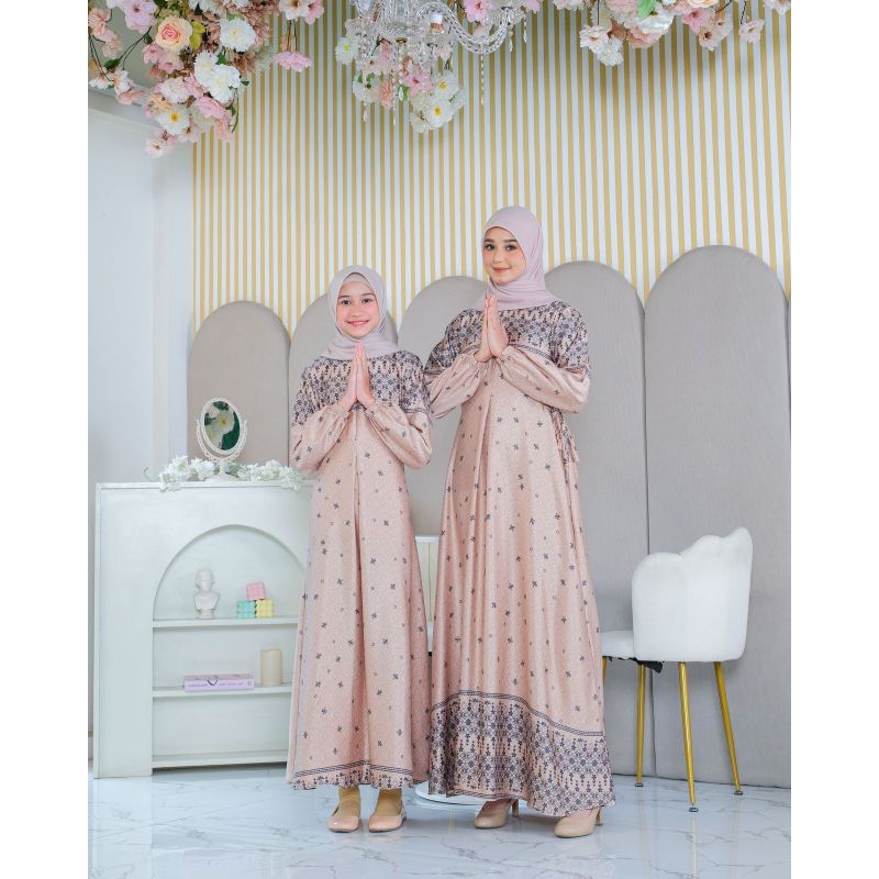Jual Gamis Couple Ibu Anak Bahan Silk Dengan Motif terbaru elegan dan ...