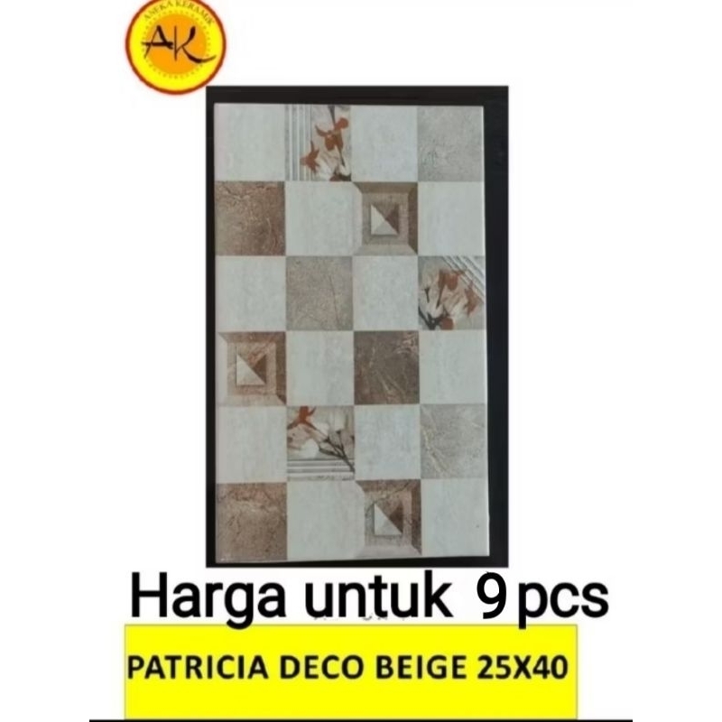 Jual Barang sisa 9 keping Keramik Dinding Motif Glossy 25x40 Patricia ...