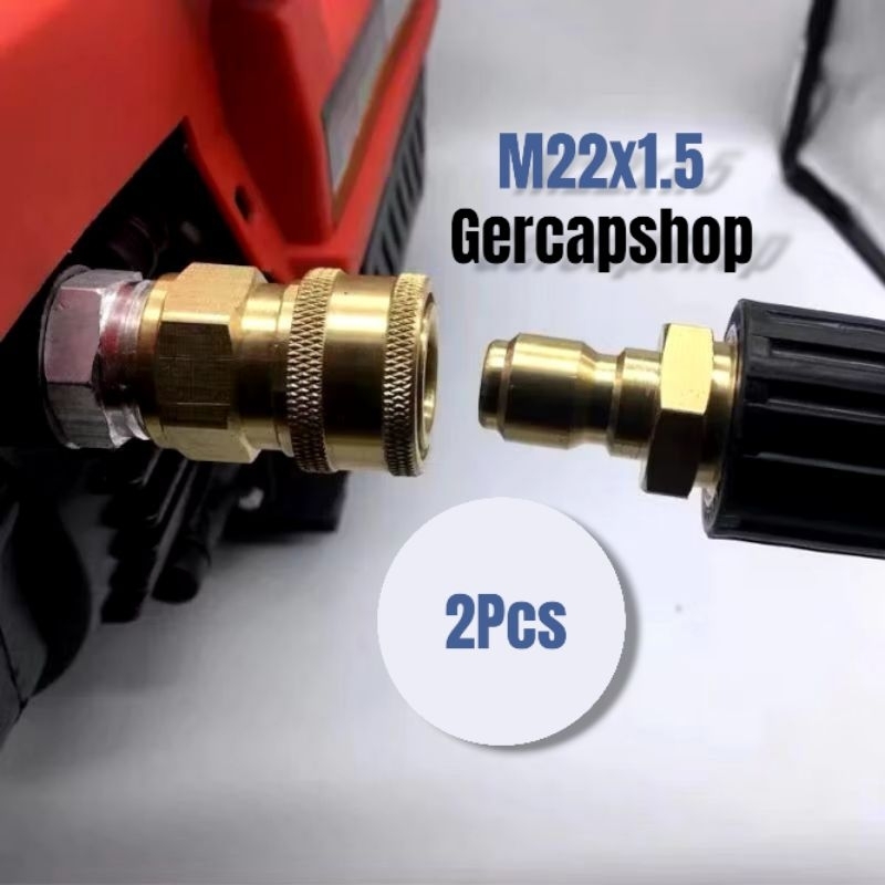 Jual [2Pcs] Inlet Quick Coupler 1/4 M22x1.5 Konektor Adaptor Male ...