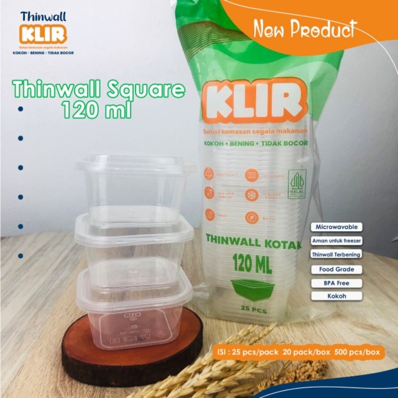 Jual Thinwall Kotak Mini + Tutup 120ml & 150ml (Isi 25pcs) / Thinwall ...
