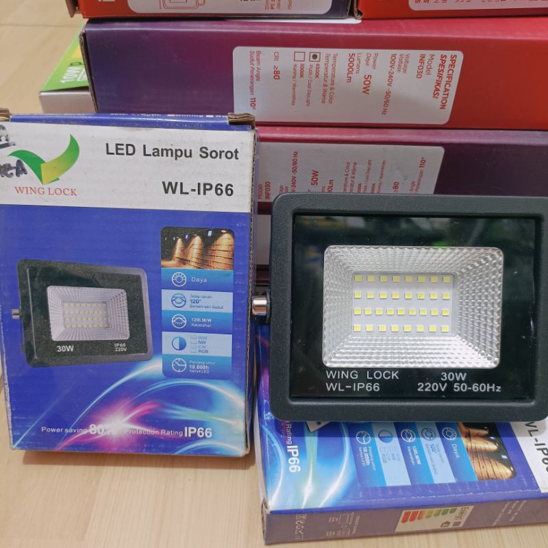 Jual Lampu Sorot/Lampu Tembak Floodlight Wing Lock WL-IP66 30W ...