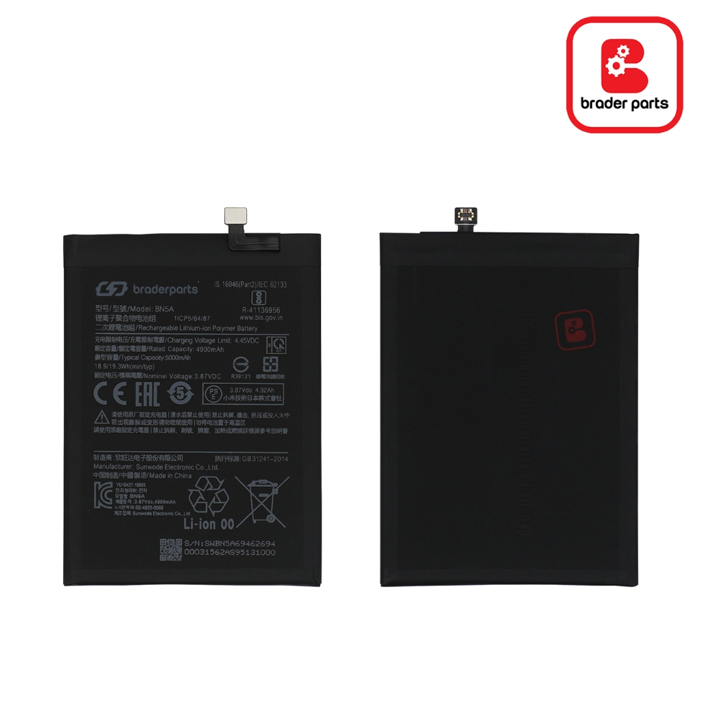 Jual BraderParts Baterai Battery 5555 untuk Model ReMi Note 10 5G ...