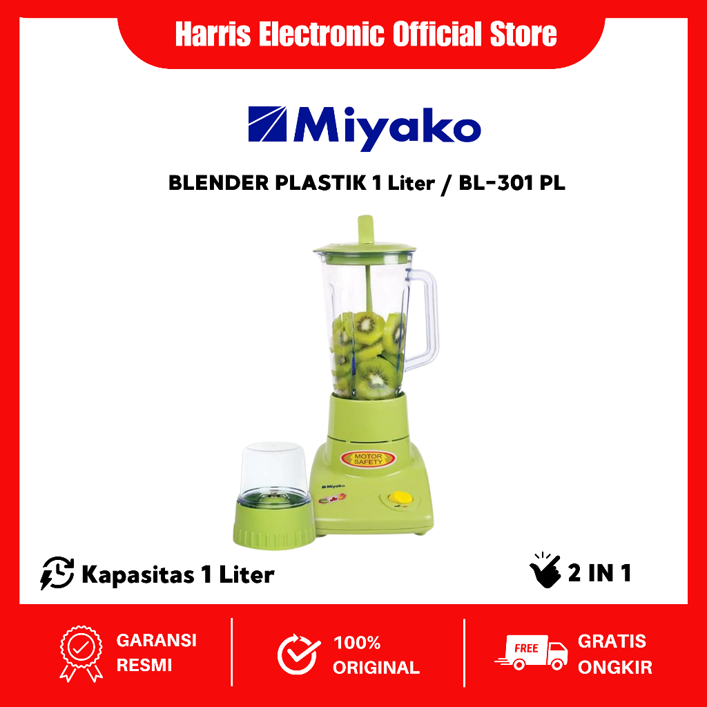 Jual BLENDER MIYAKO PLASTIK 1 Liter / BL-301 PL | Shopee Indonesia