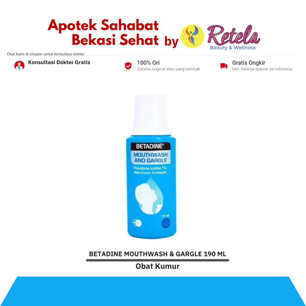 Jual BETADINE MOUTHWASH & GARGLE 190 ML / OBAT KUMUR | Shopee Indonesia