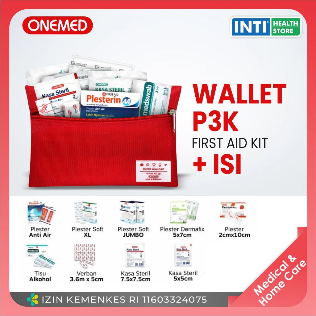 Jual Onemed | P3K Wallet Travel Kit + Isi | Wallet Travel First Aid Kit ...