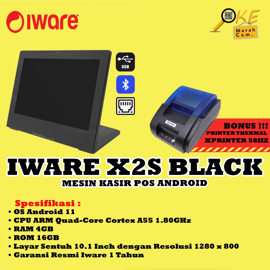 Jual Tablet POS Mesin Kasir Android Iware X2S 10" 4GB/16GB Bluetooth ...