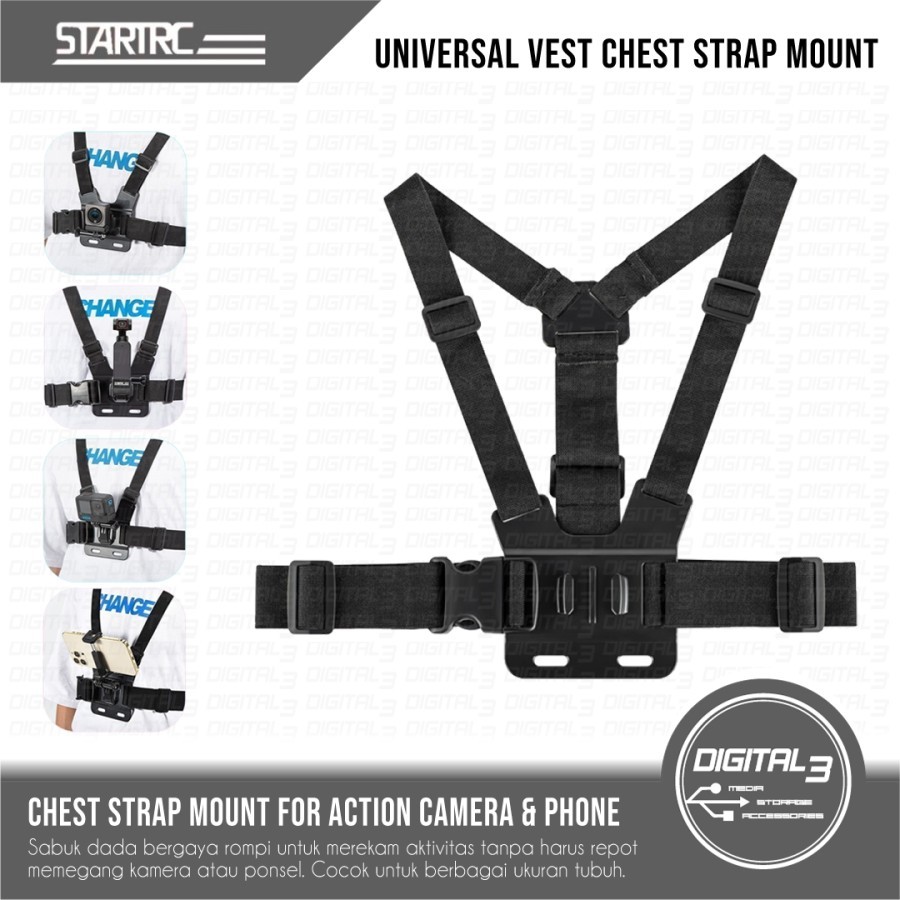 Jual STARTRC Vest Chest Strap Mount Adjustable Universal for Gopro ...