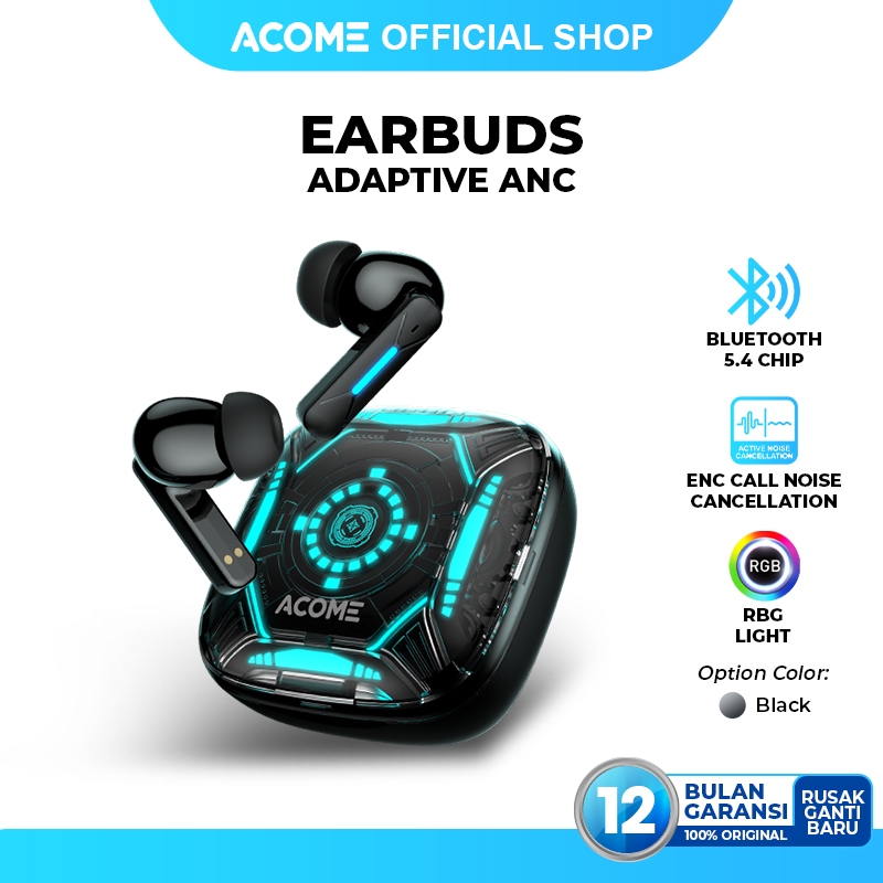 Jual ACOME TWS Inpods AT07 Headset Earphone Bluetooth 5.4 RGB Support ...