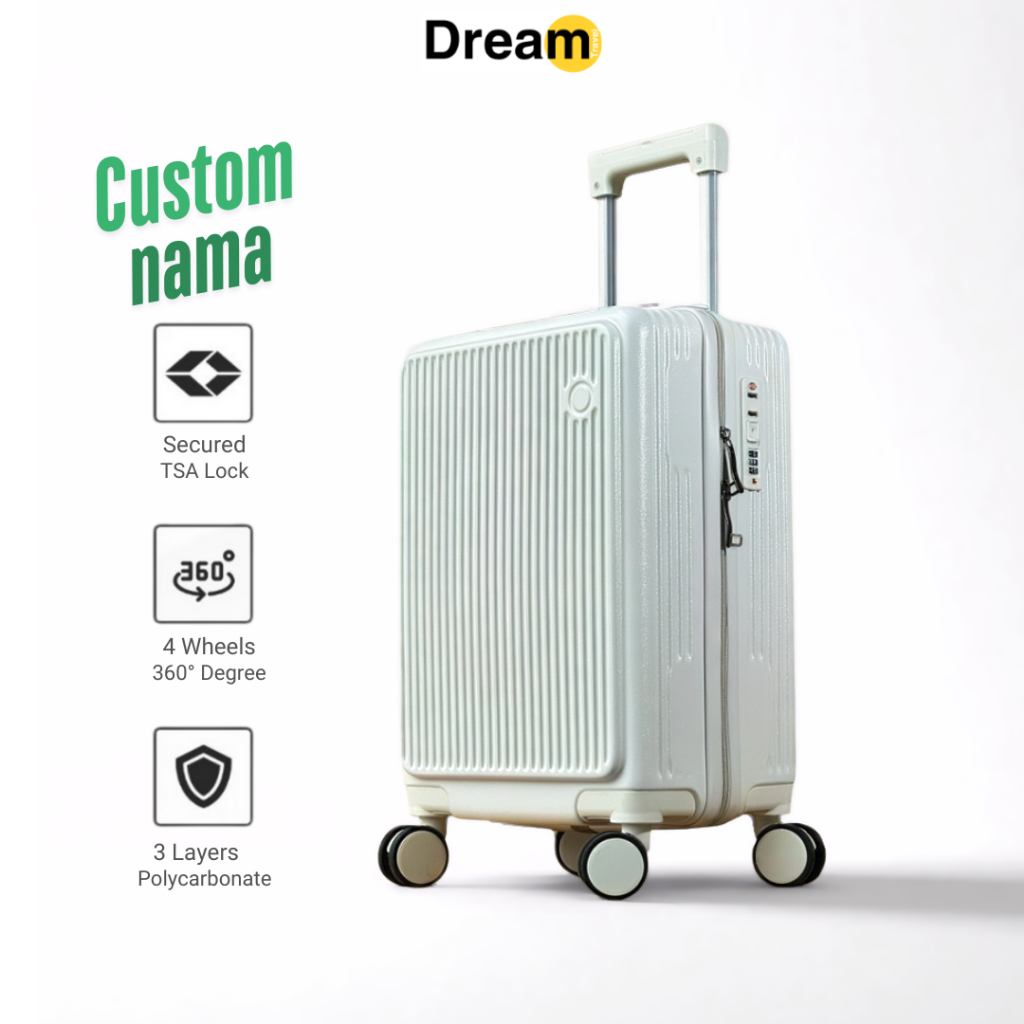 Jual Dream Koper 18 inch 24 inch Custom Nama TSA Lock Roda 360° Anti ...