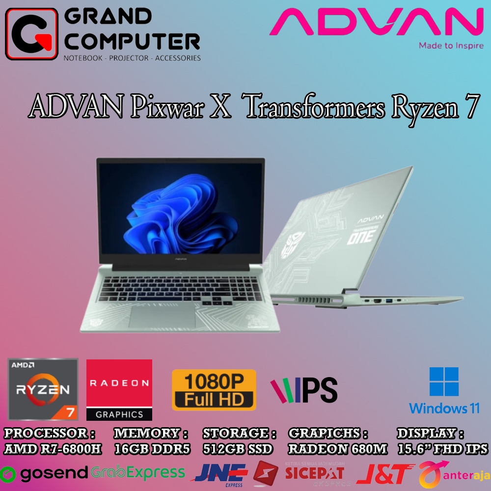 Jual ADVAN Pixwar x Transformers AMD Ryzen 7 6800H 16GB/512GB 15.6 ...