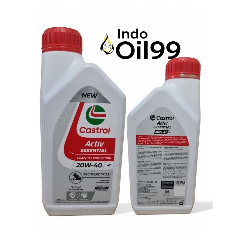Jual Oli Castrol Active Essential 4T SAE 20W-40 800ML/0,8Liter/Oli ...