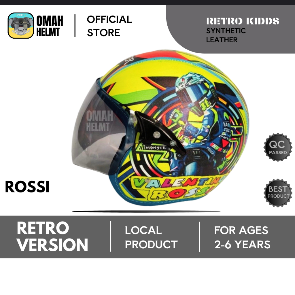 Jual HELM MOTOR ANAK RETRO FULL FACE USIA 2 3 4 5 6 7 TAHUN | Shopee ...