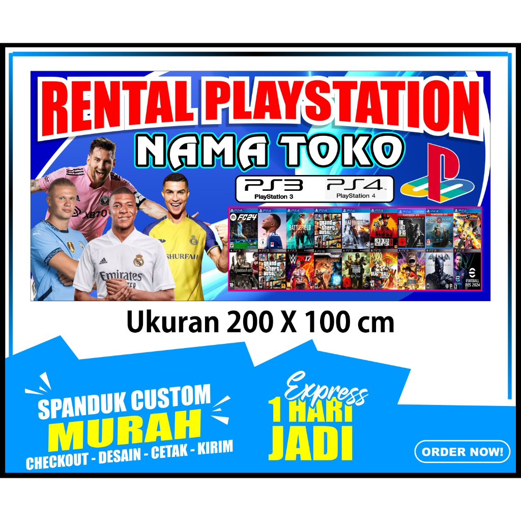 Jual Banner RENTAL PS, PLAYSTATION, Spanduk RENTAL PS PLAYSTATION ...