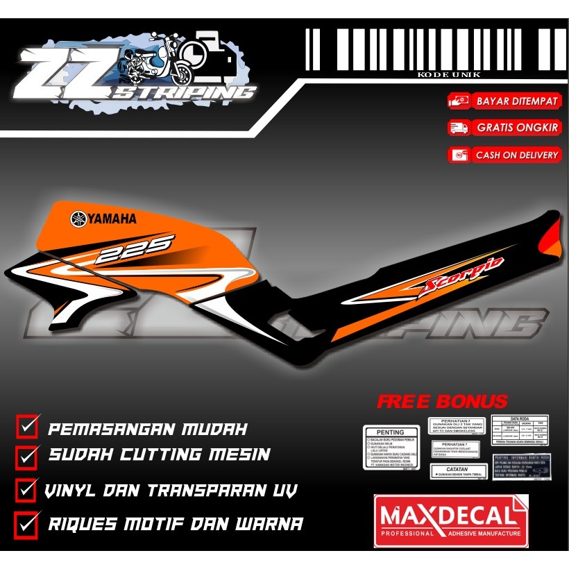 Jual stiker striping motor scorpio steko UV 04(BISA REQUEST) | Shopee ...
