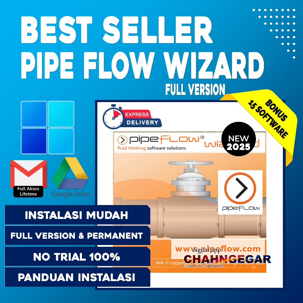 Jual Software Pipe Flow Wizard 2025 Full Lisensi Lifetime Program untuk menghitung laju aliran ...