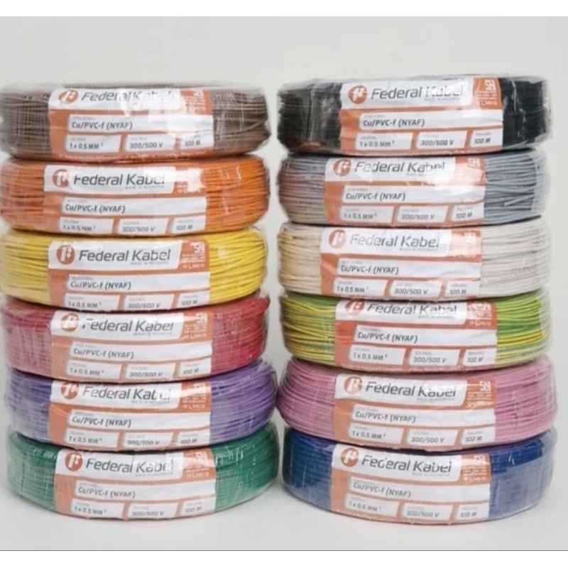 Jual Kabel NYAF 0.5mm Federal Serabut NYAF 0.5 mm2 300/500V 1 Roll 100 meter | Shopee Indonesia